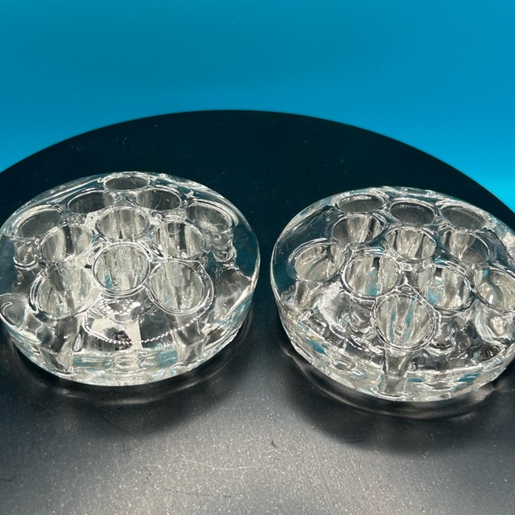 Vintage | Accents | Vintage Glass Flower Frog 1 Hole Set Of 2 Flower ...